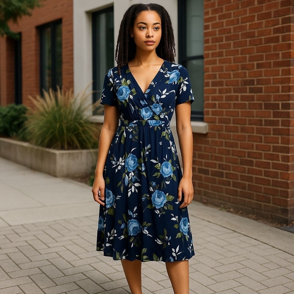 Unique Vintage | Dresses | Unique Vintage Blue And White Midi Sundress ...